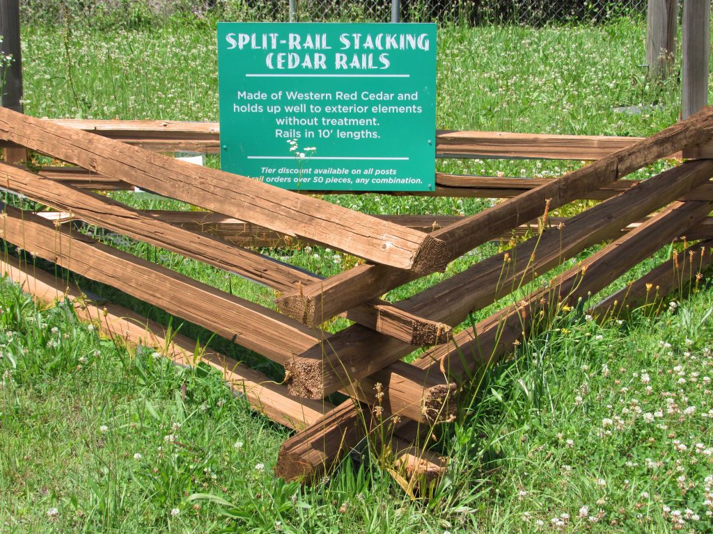 Stacking Cedar Split-Rails | Capitol City Lumber