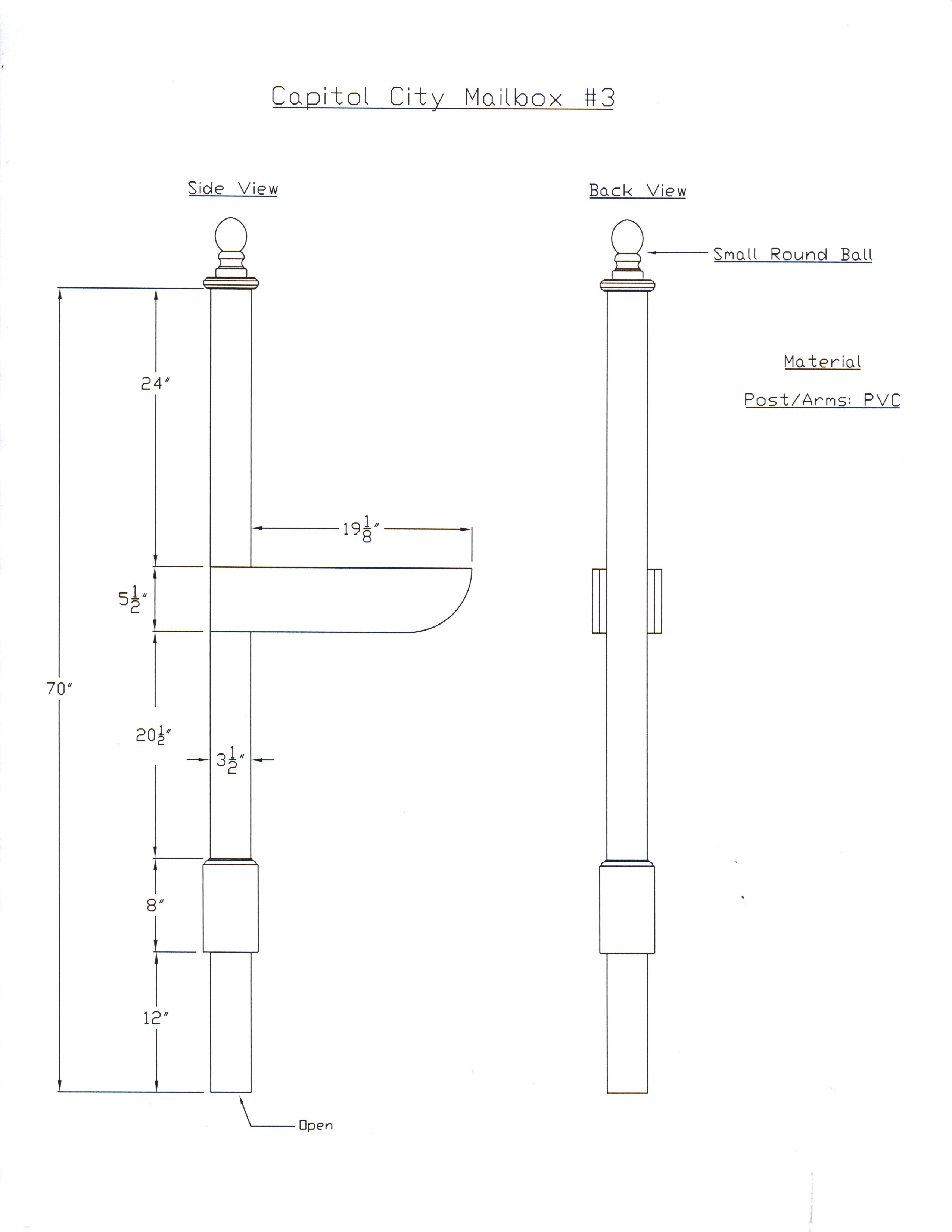 PVC Lancaster Mailbox Post | Capitol City Lumber