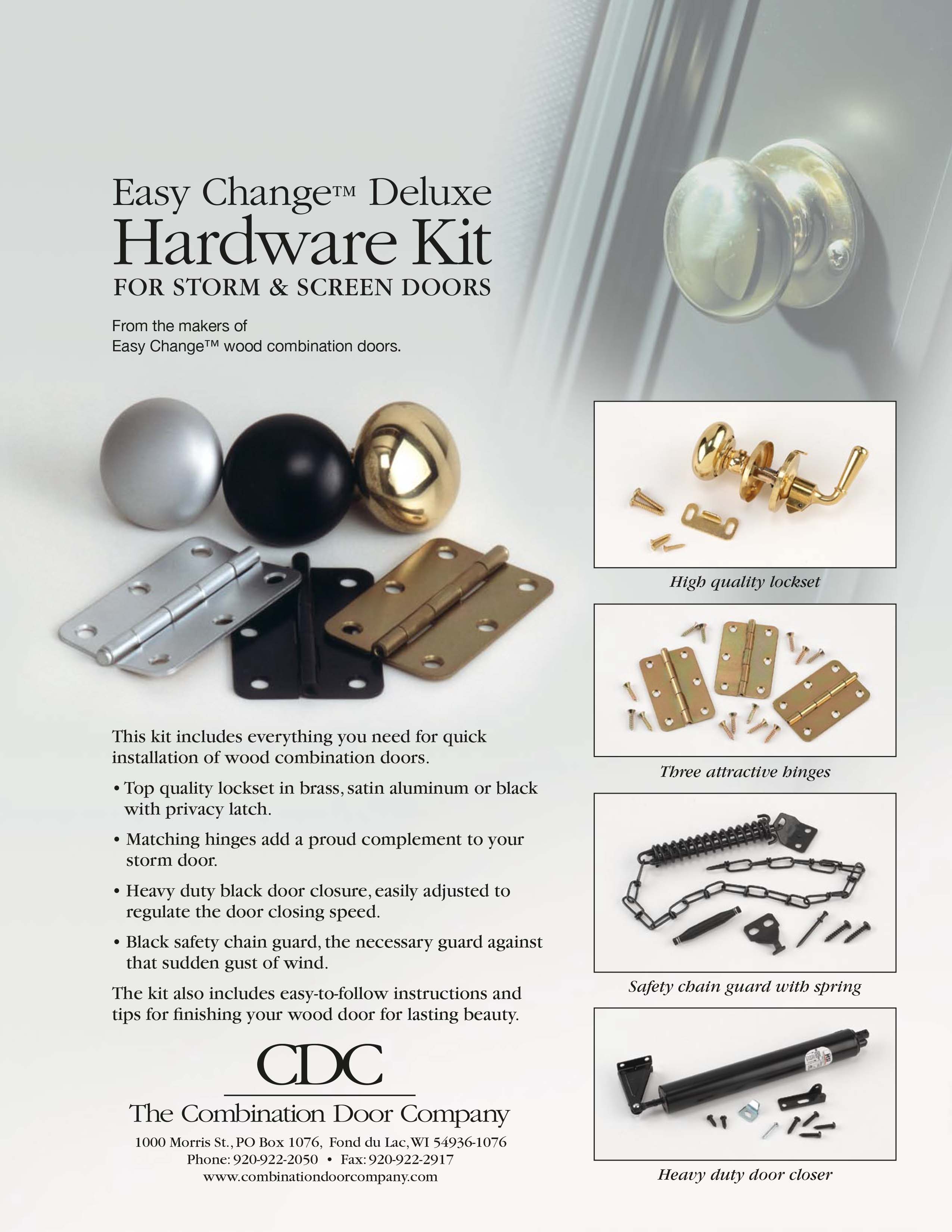 Storm & Screen Door Deluxe Hardware Kit | Capitol City Lumber