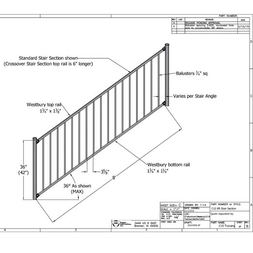 Westbury Aluminum Handrail and Baluster Kit | Capitol City Lumber