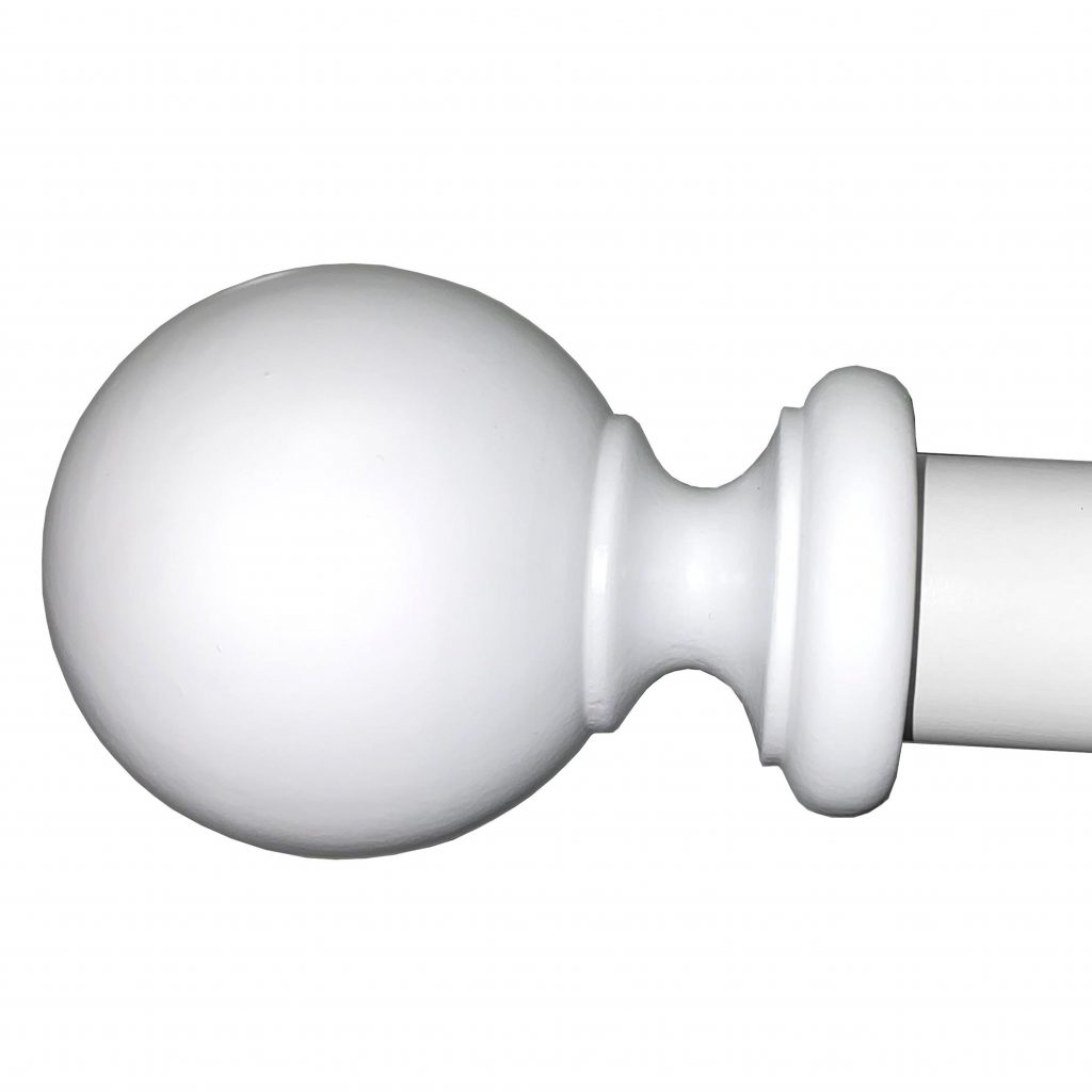 White Wooden Ball Finial (pair) | Capitol City Lumber