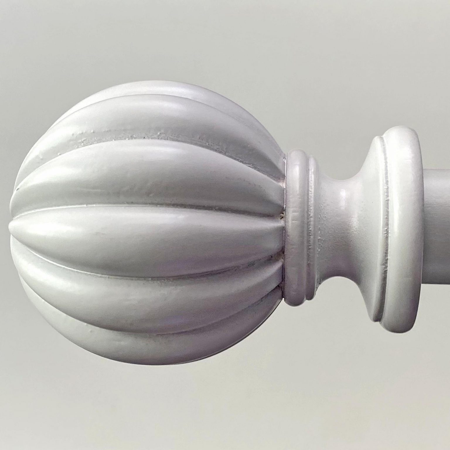 White Wooden Reeded Ball Finial, pair | Capitol City Lumber
